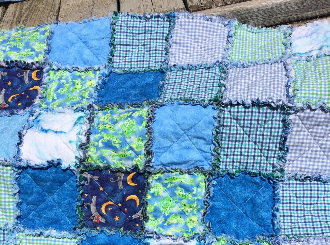 Handmade Quilts, Rag Quilt Boy, Baby Boy, Baby Boy Rag Quilt, Boy ...
