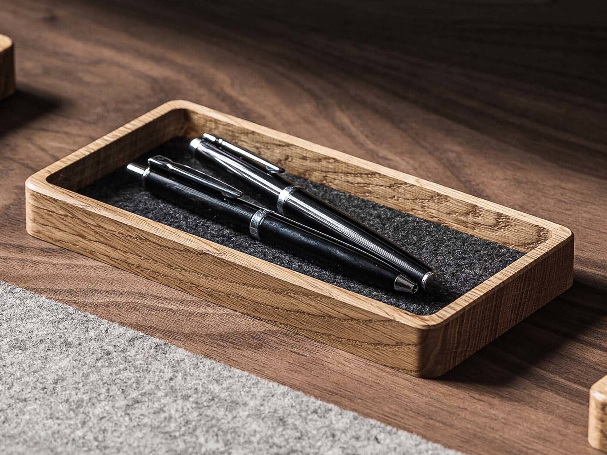 Wooden Catch All Tray for Pens Pencils Wallet Jewelry Keys Watches ...