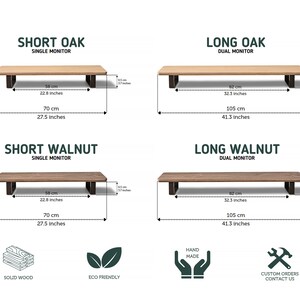 Dual Monitor Stand for Desk Wooden Monitor Riser Walnut - Etsy Canada