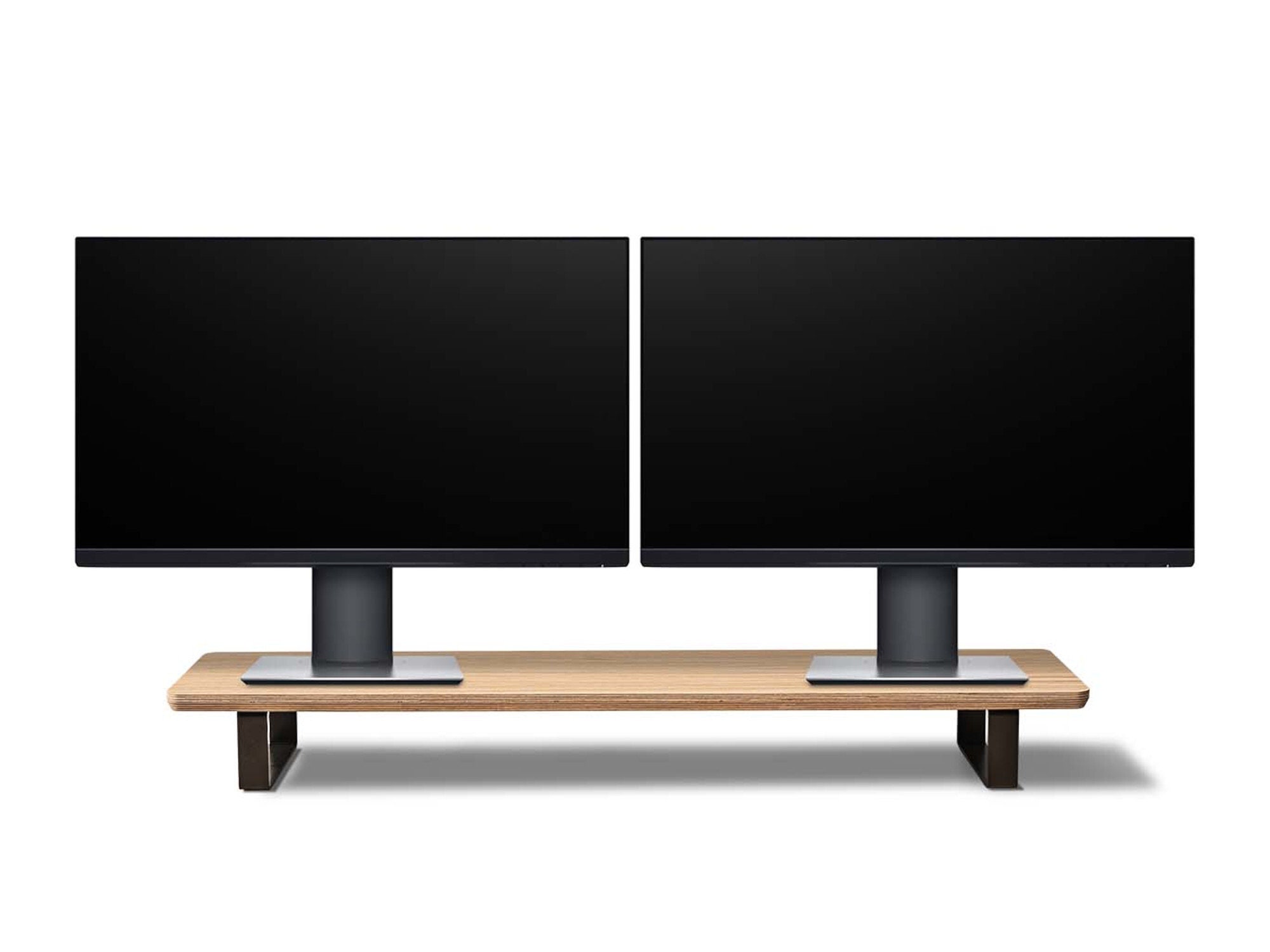 Dual Monitor Stand for Desk Wooden Monitor Riser Walnut - Etsy