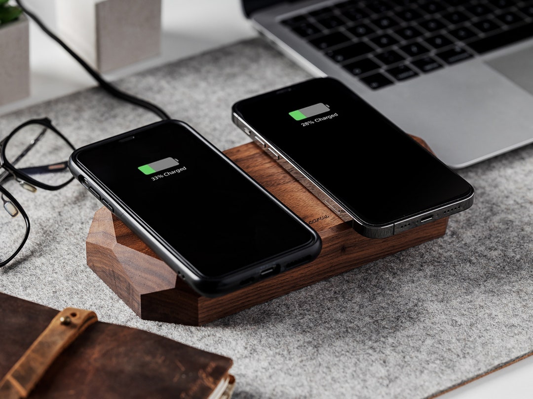 Exquisite Handcrafted Double Wooden Charging Pad QI 15W - Iphone ...