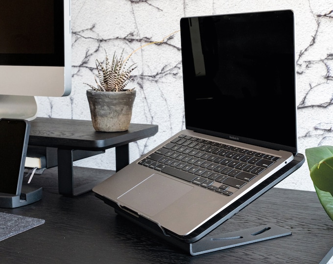 Wooden Laptop Stand Laptop Base Laptop Elevator Laptop Angled Base 2 in ...