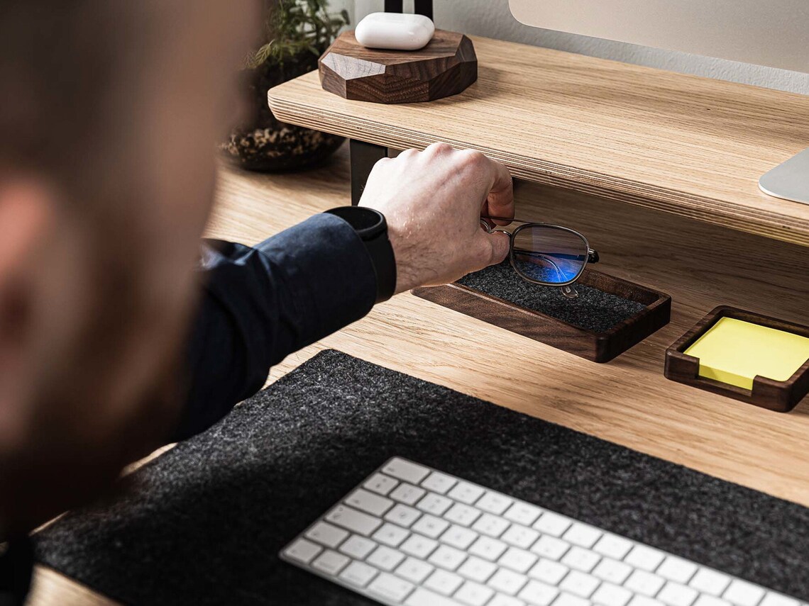 Catch All Tray Wooden Desk Tray for Jewelry Keys Watch - Etsy