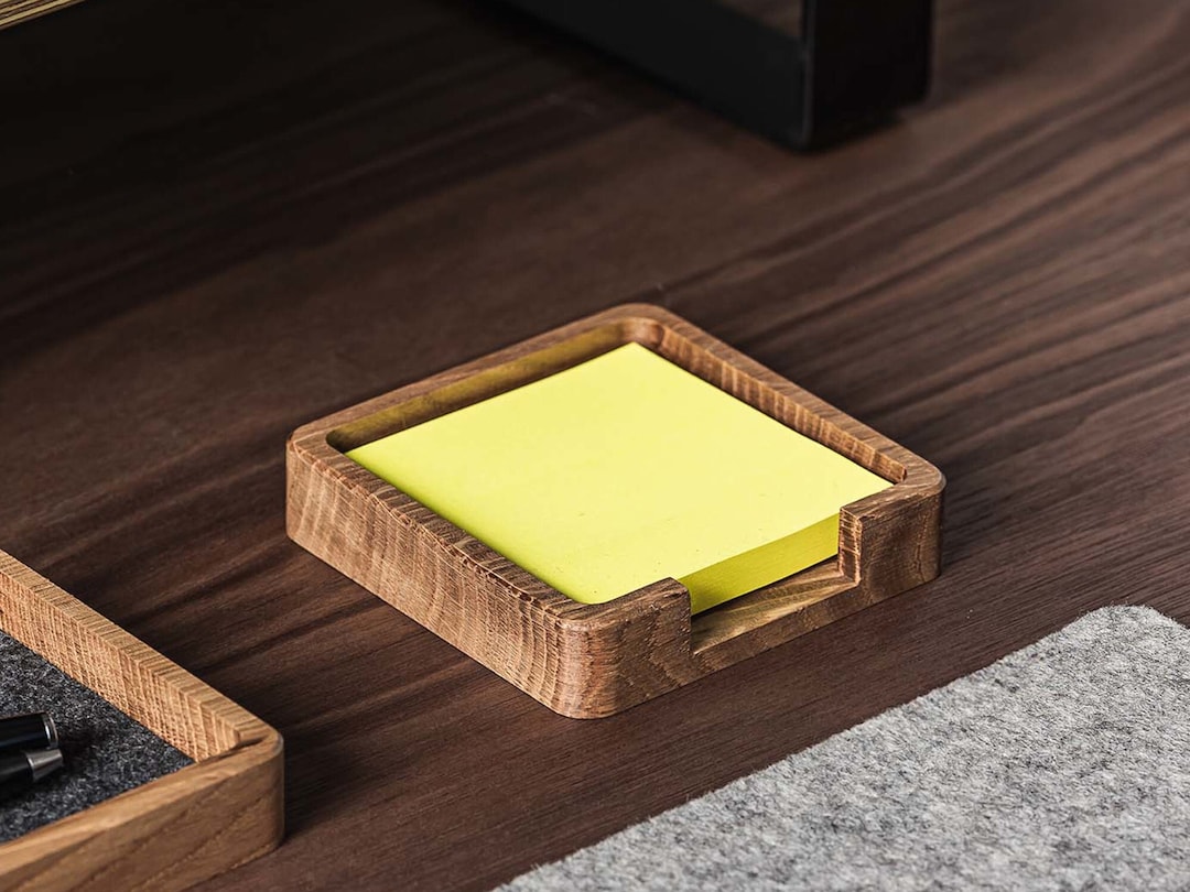 Sticky Note Holder / Wooden Notes Holder / Office Desk Organizer ...