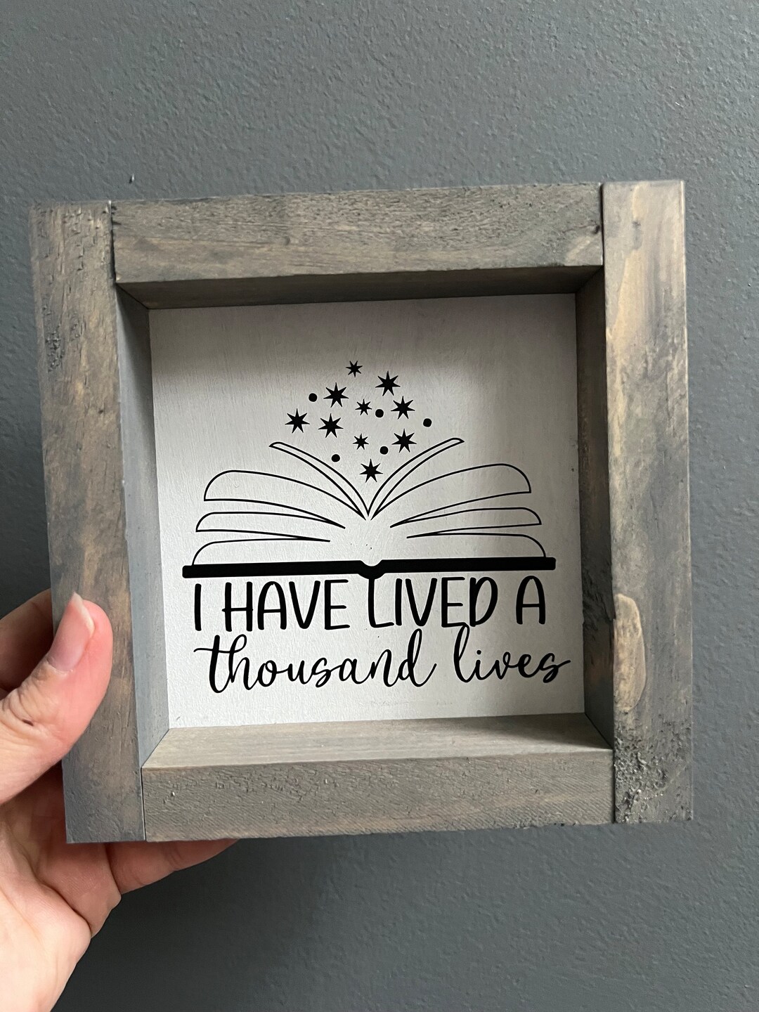 I Have Lived a Thousand Lives Sign, Book Sign, Bookshelf Sign, Book - Etsy