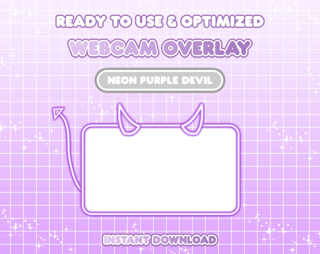 Twitch Static Neon Purple Devil Webcam Overlay - Etsy