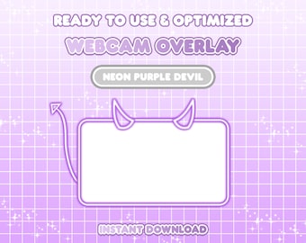 Twitch Static Neon Pink Devil Webcam Overlay | Etsy