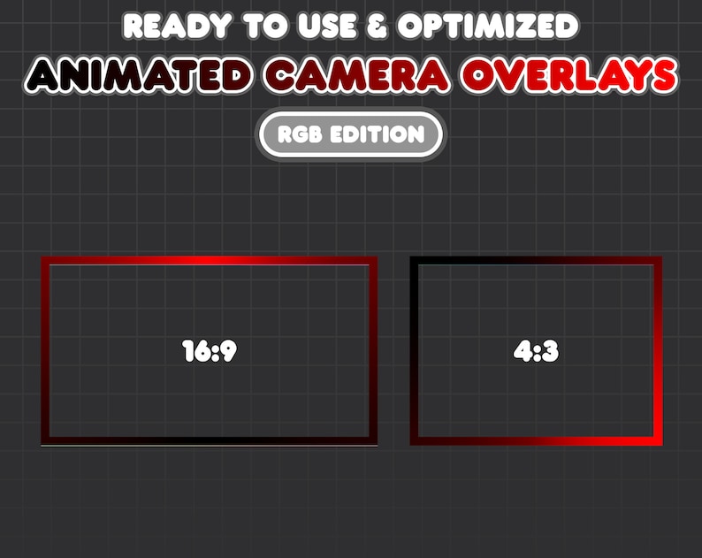 Twitch Stream Animated Camera Overlay Red Black - Etsy