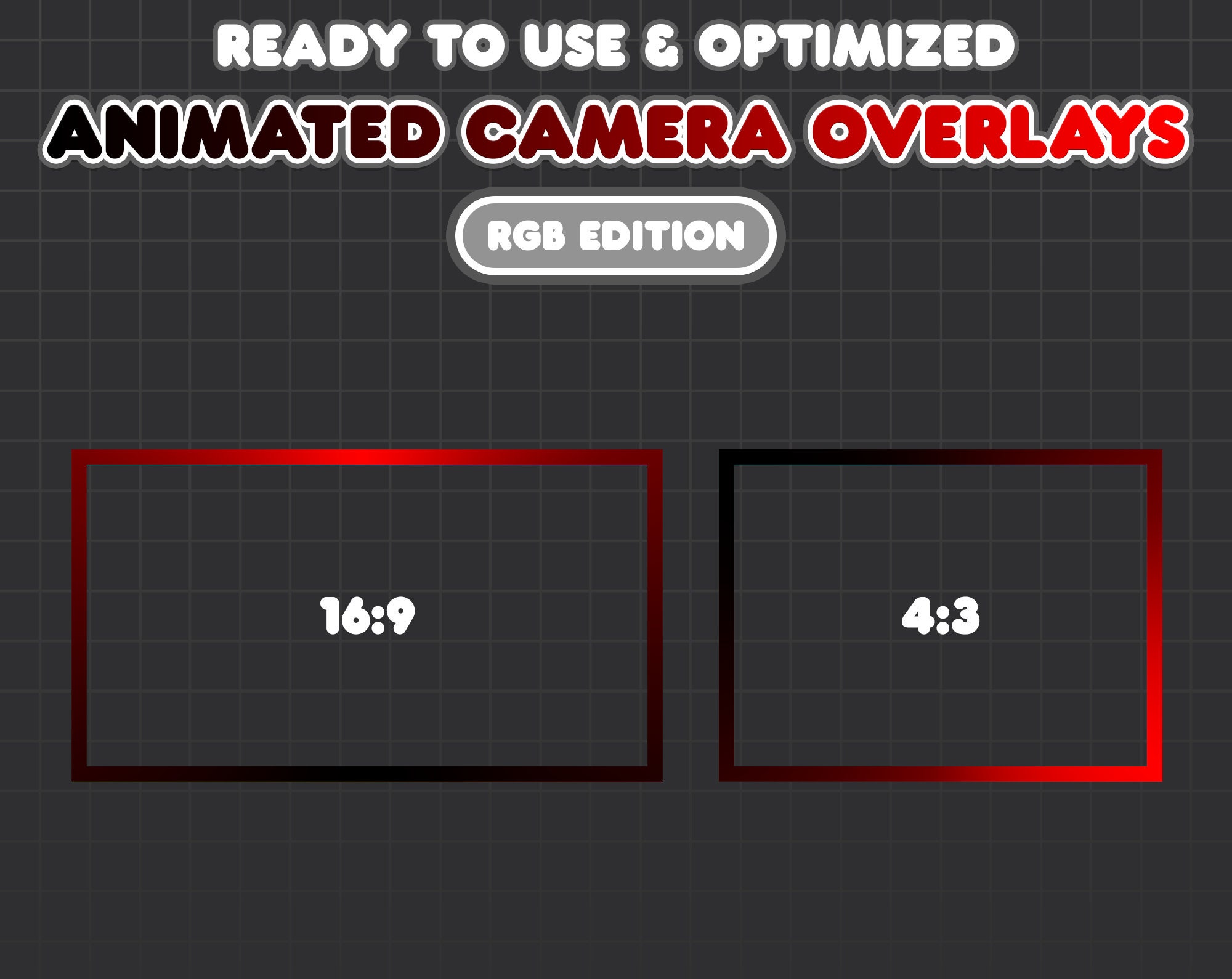 Twitch Stream Animated Camera Overlay Red Black - Etsy UK