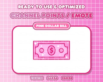 Pink Dollar Bill Twitch Channel Points - Etsy