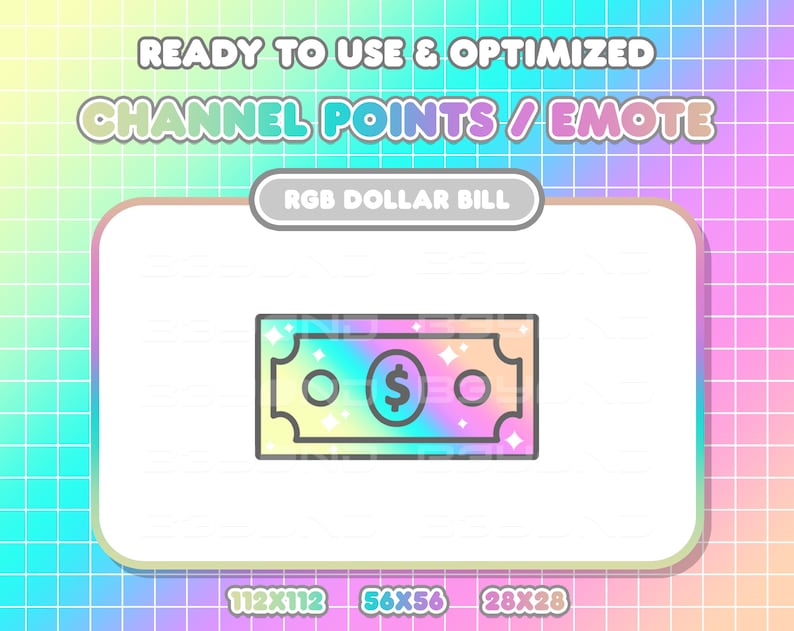 Pastel RGB Dollar Bill Twitch Channel Points - Etsy
