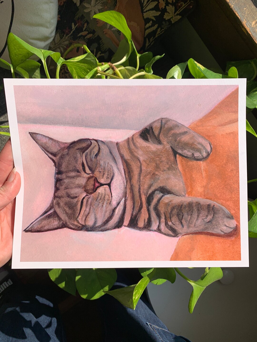 Sleepy Cat - 8x10 Art Print - Etsy