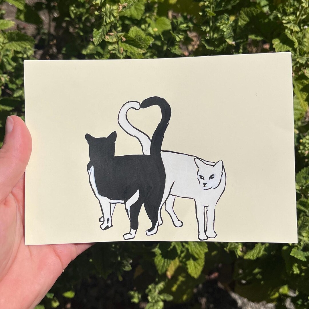 Heart Tails - Original Illustration - 4x6 - Etsy