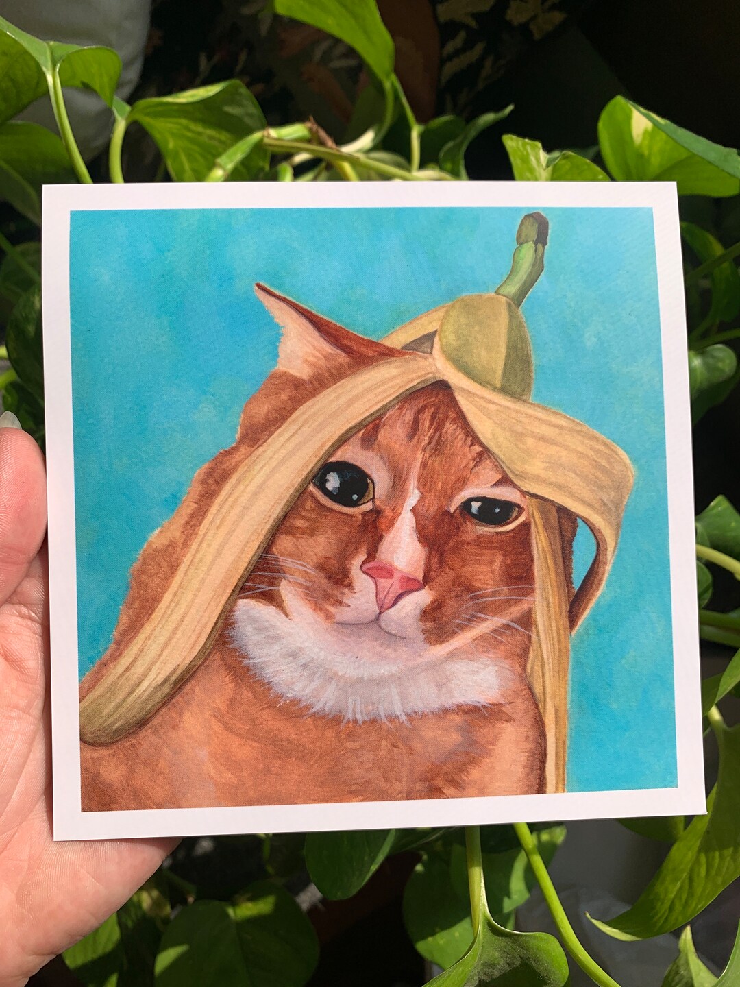 Banana Cat - 6x6 Art Print - Etsy
