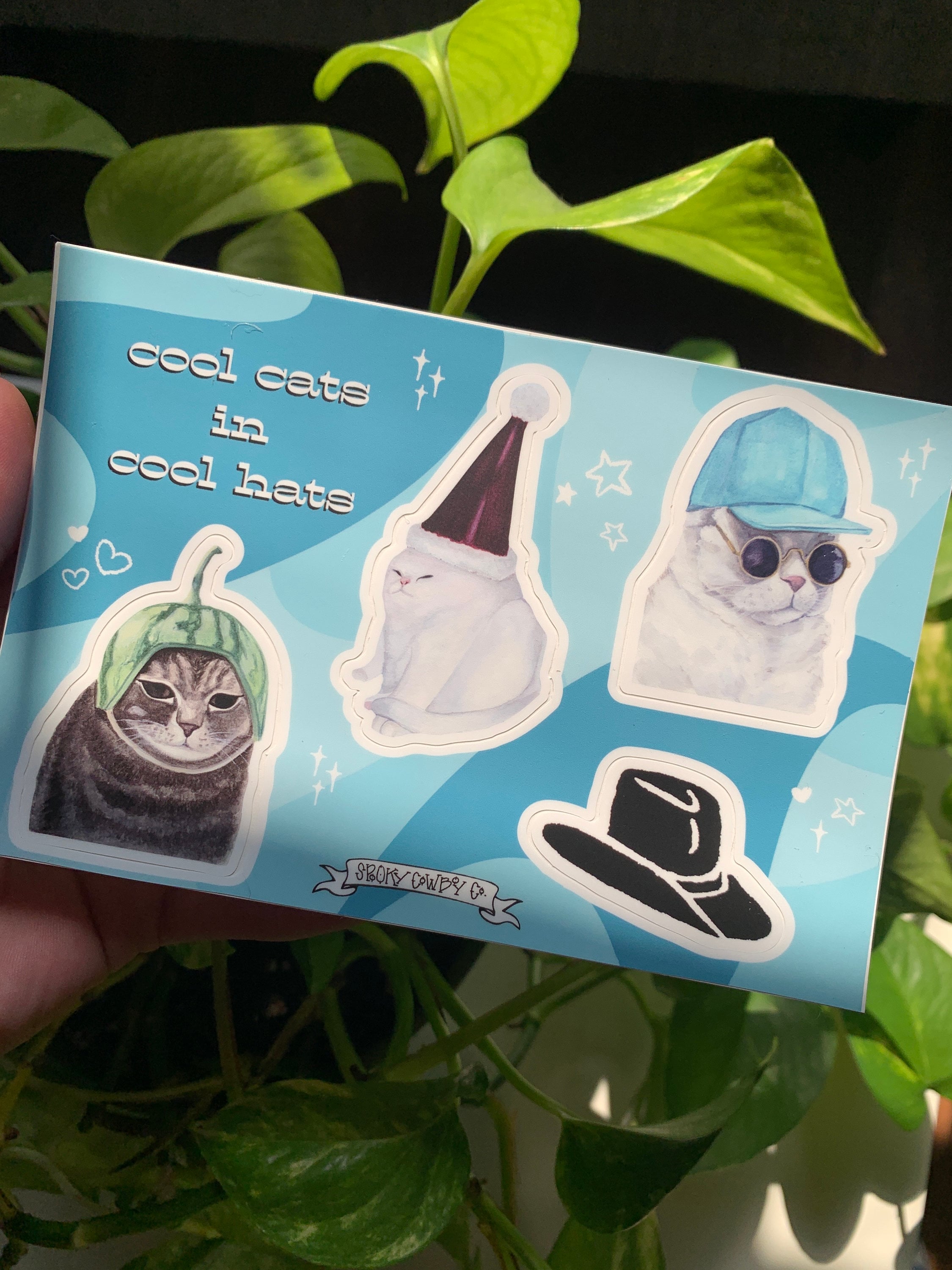 Cats in Hats Sticker Sheet, Matte Vinyl Decals (6x4in) - Etsy
