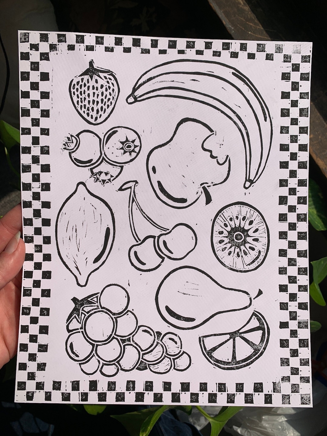 Fruit Linocut Print - Etsy