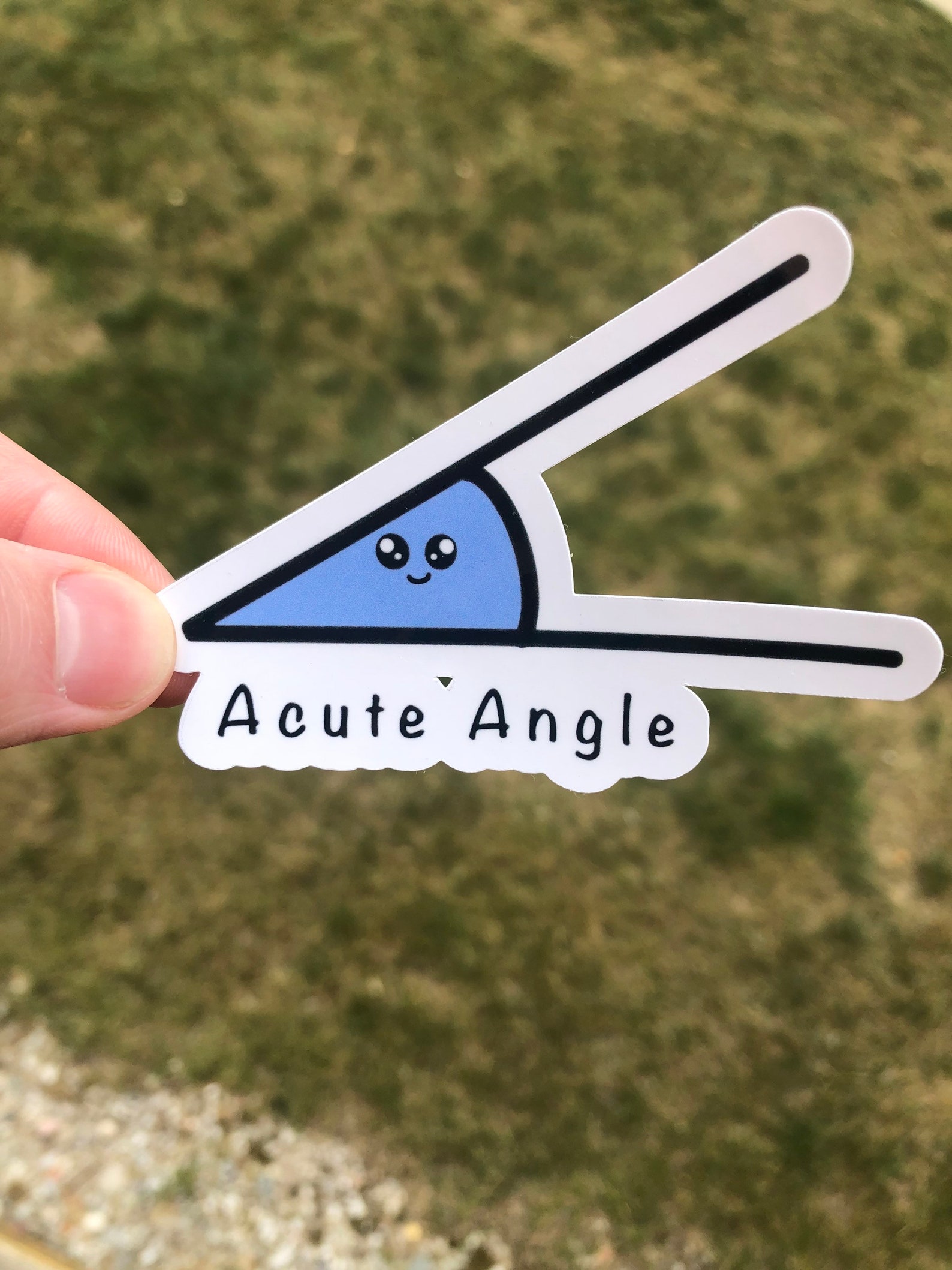 2 X 3 Waterproof Sticker of an Acute Angle - Etsy