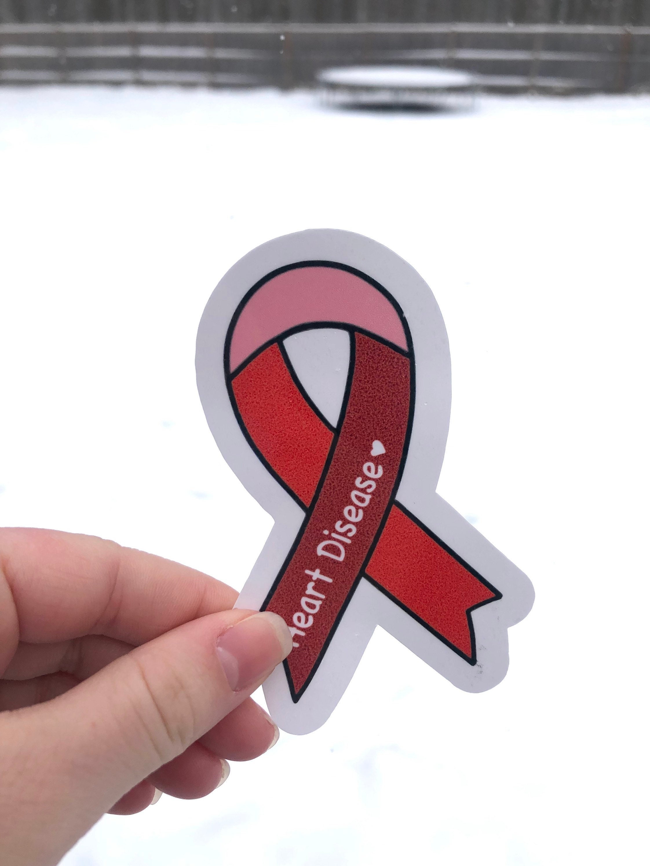 Heart Disease Awareness Sticker / Awareness Ribbon / Heart Disease ...