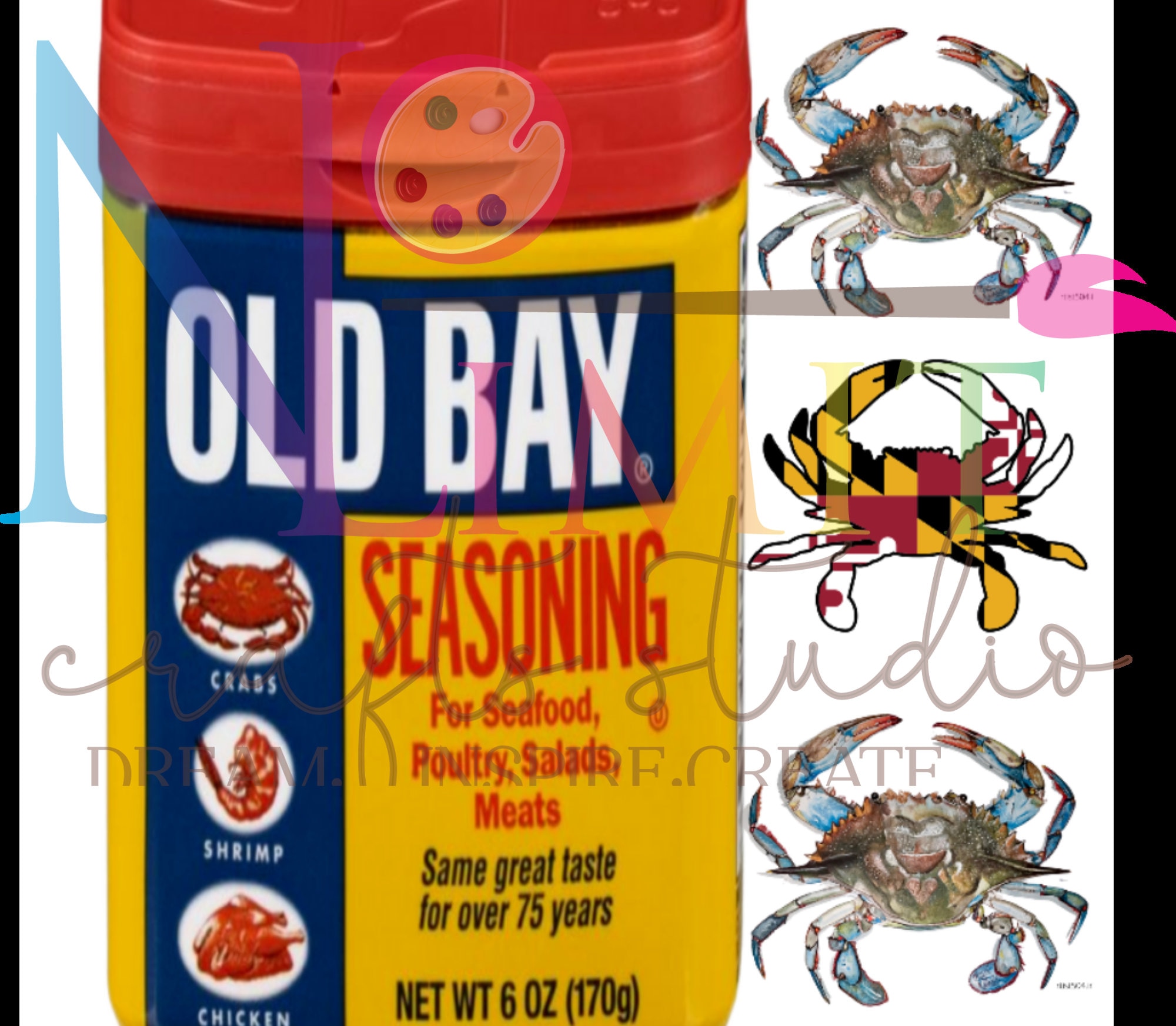 Old Bay Digital Download Can Be Printed as Waterslide, Sublimation or ...