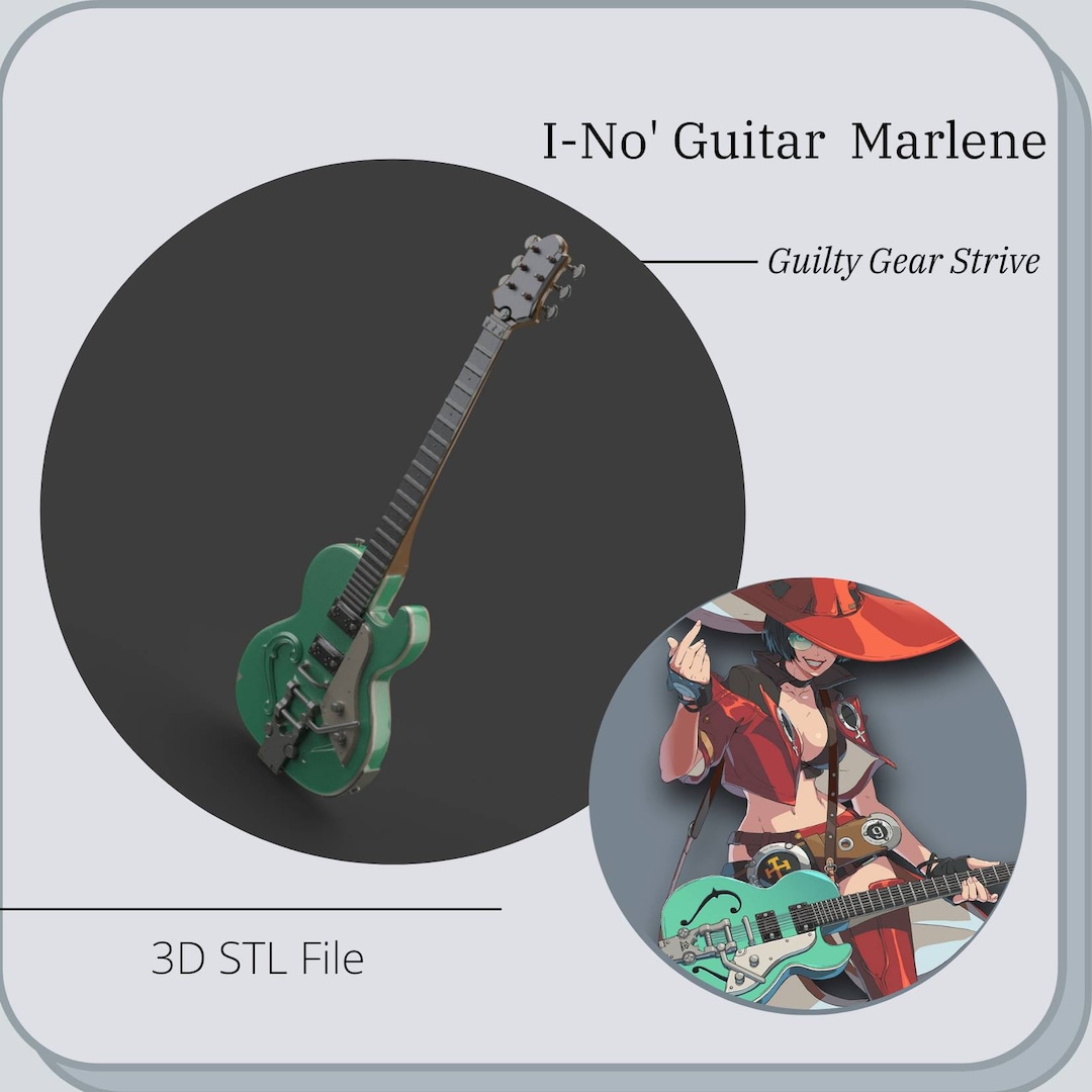 I-no Guitar Prop for Cosplay From Guilty Gear Strive *3D STL DIGITAL ...