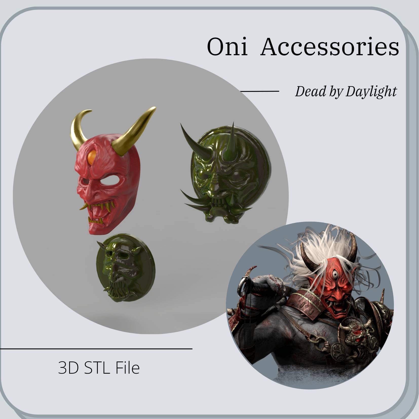 Dead by Daylight Oni Mask and Accessories 3D STL DIGITAL File ONLY - Etsy