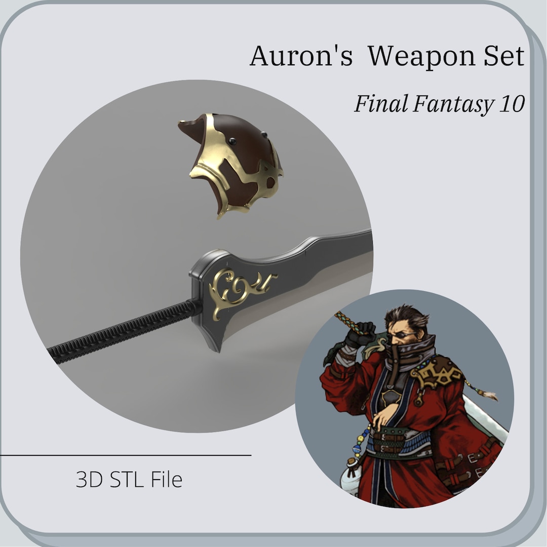 Auron Final Fantasy 10 Armor and Weapon 3D STL DIGITAL File ONLY - Etsy
