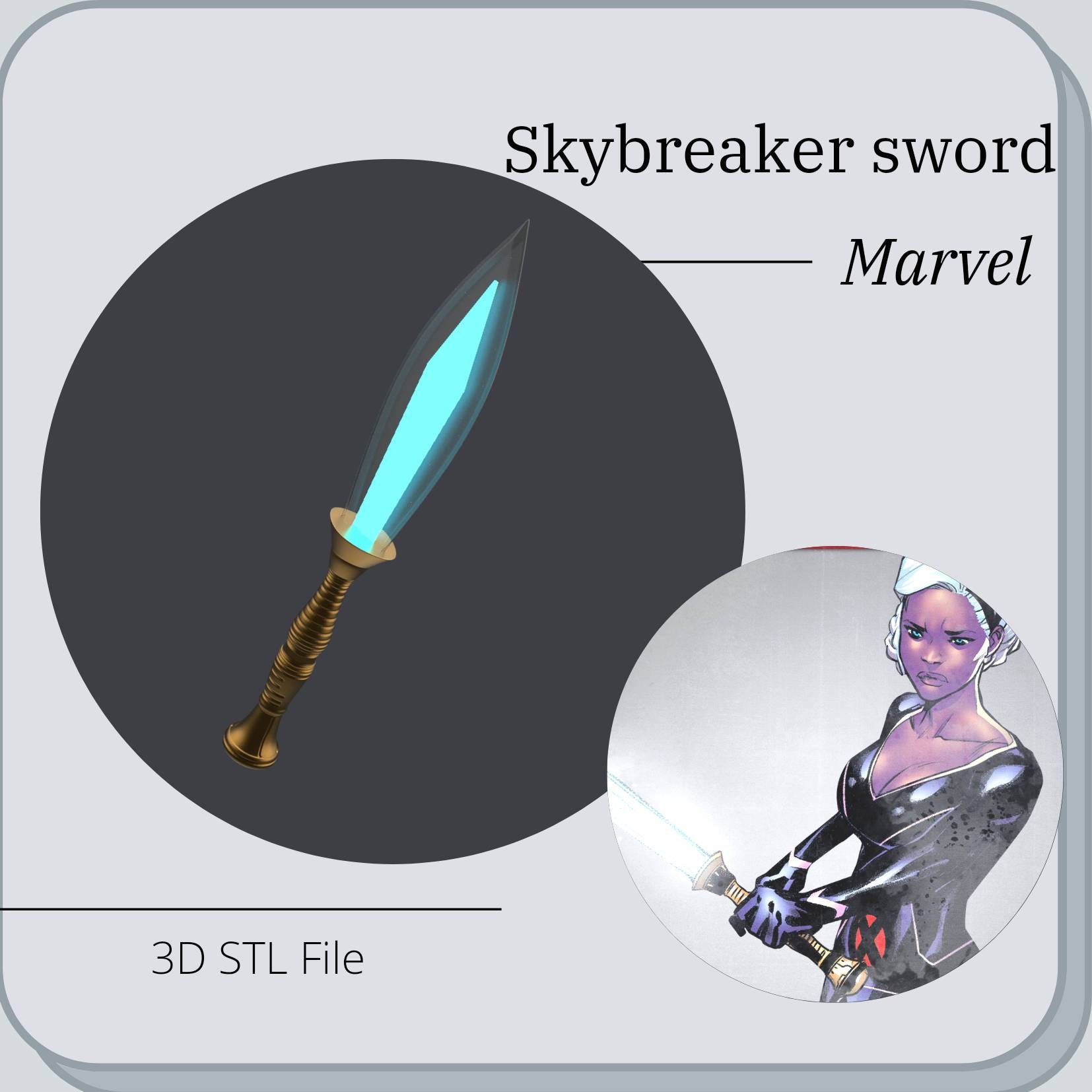 Skybreaker Sword Marvel Black Panther Prop Cosplay 3D STL DIGITAL File ONLY - Etsy