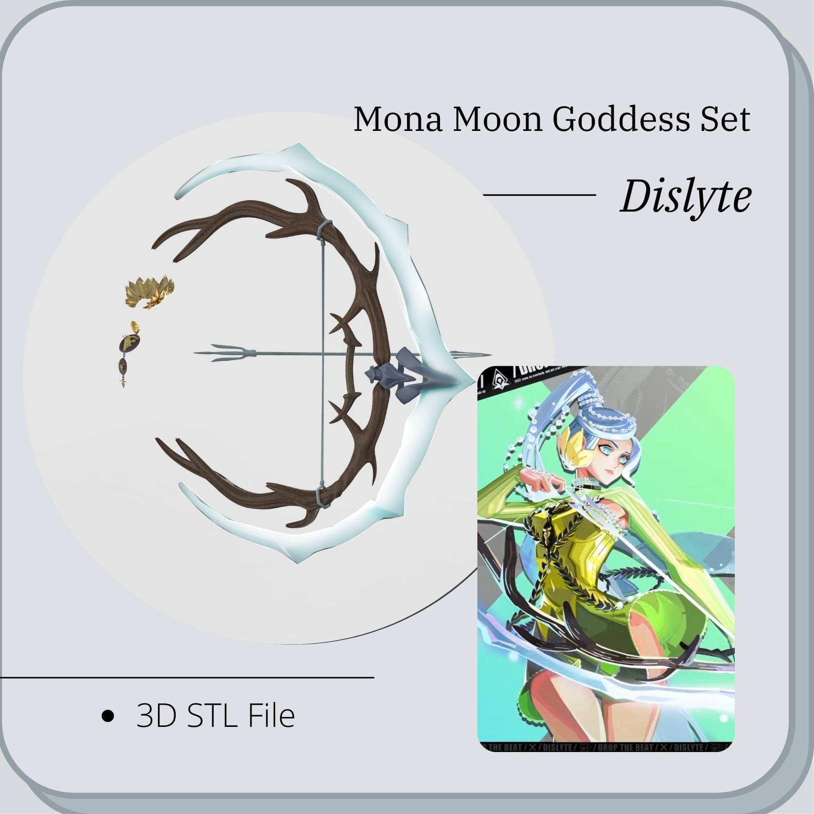 Moon Goddess Artemis Mona Weapon and Accessories From Dislyte - Etsy