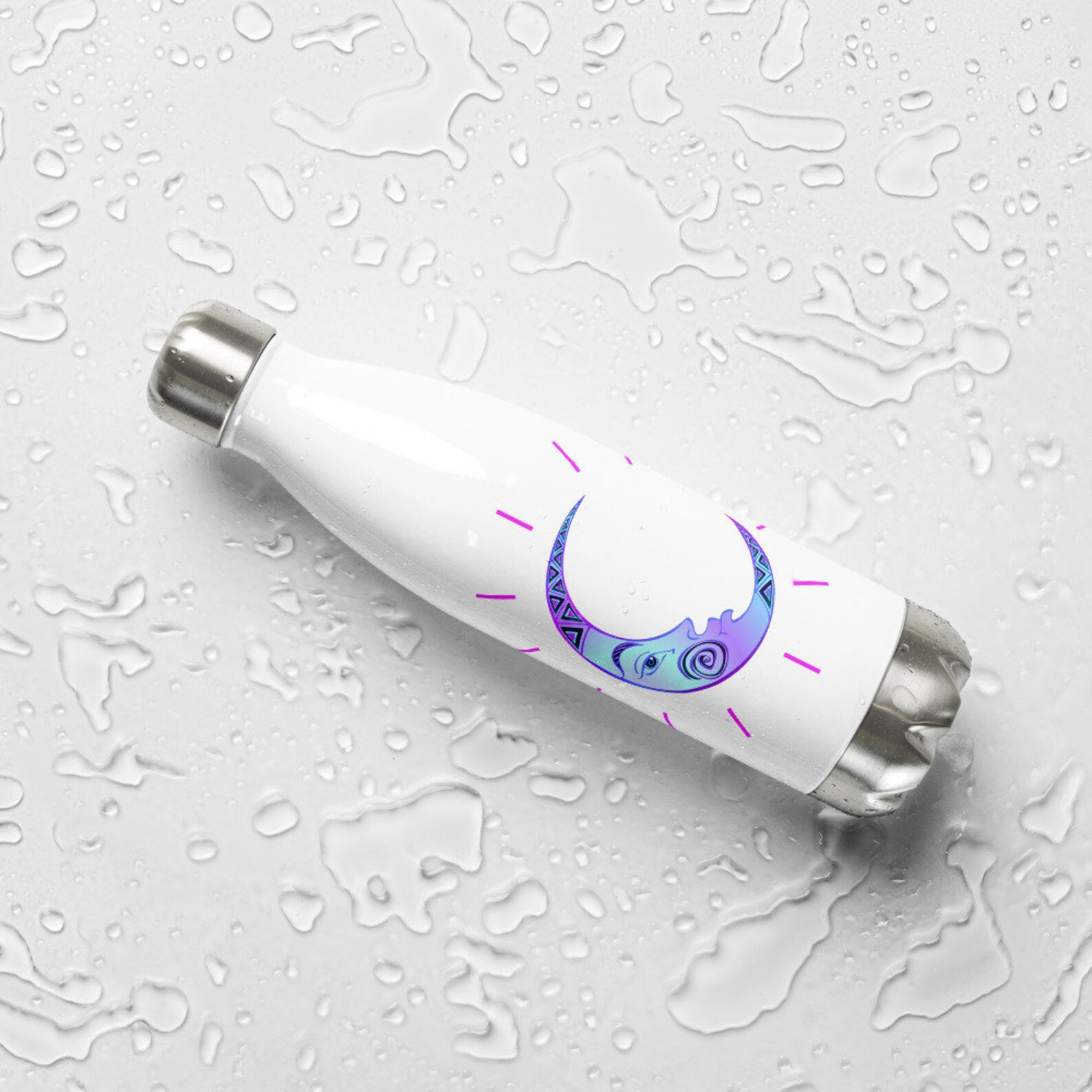 Celestial Crescent Moon Water Bottle | Stainless Steel | Eco Friendly ...
