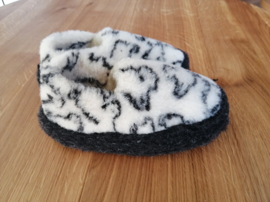 Children Merino Wool Slip-on Slippers, Organic Wool Children's Slippers ...