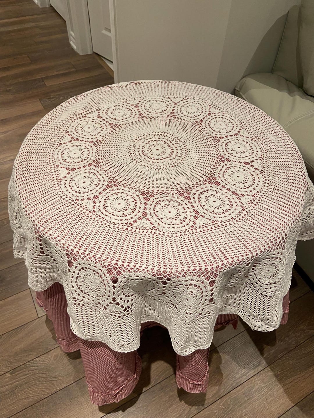 New Hand Crocheted Round Tablecloth Lace 48x48 C-1-060 - Etsy