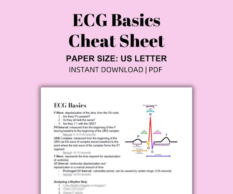 ECG Basics | ECG Interpretation | Cheat Sheet | Nursing | NCLEX ...