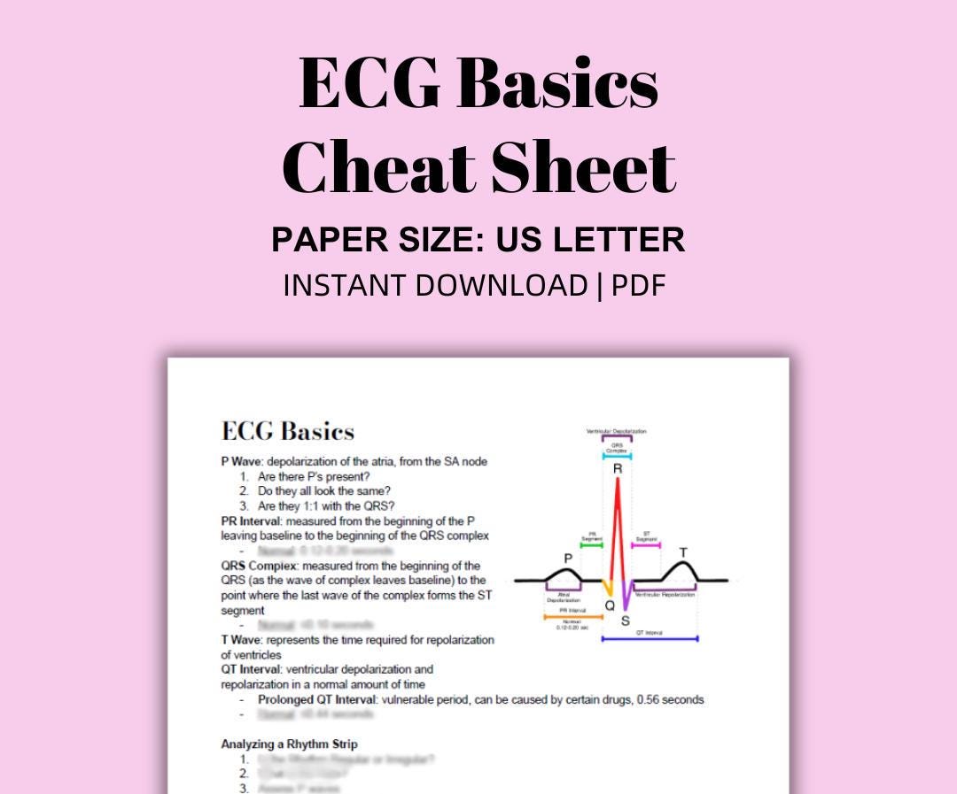 ECG Basics | ECG Interpretation | Cheat Sheet | Nursing | NCLEX ...