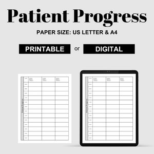 Nurse Patient Progress Sheet | Printable | PDF | Letter & A4 - Etsy