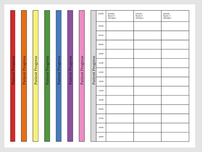 Nurse Patient Progress Sheet Printable PDF Letter & A4 - Etsy
