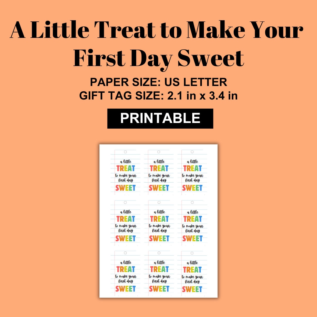 A Little Treat to Make Your First Day Sweet | Printable | Instant ...