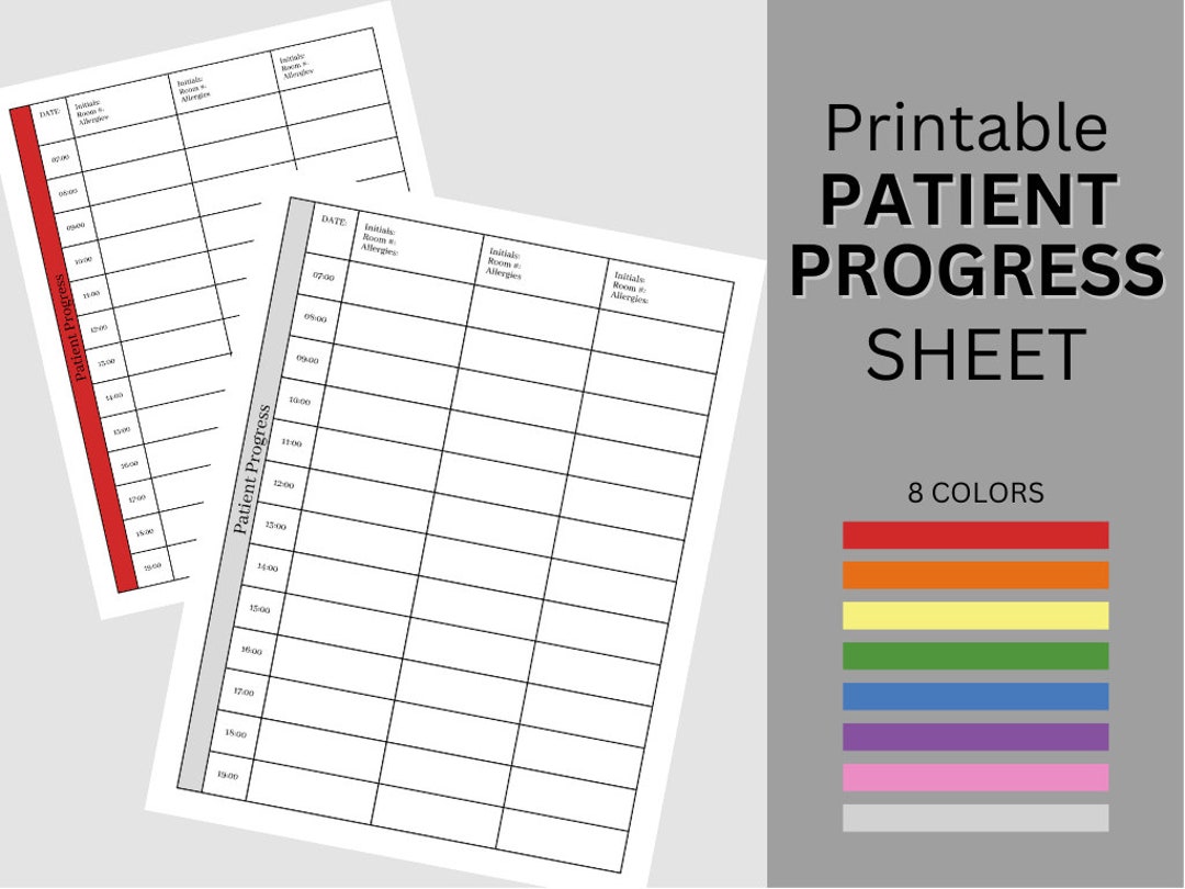 Nurse Patient Progress Sheet Printable PDF Letter & A4 - Etsy