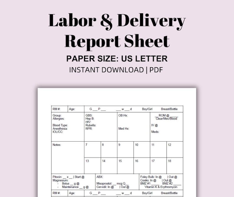 Labor & Delivery Report Sheet | Nurse Brain | Nursing | SBAR | Labor ...