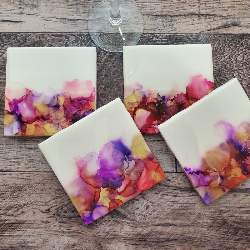Alcohol Ink Tiles - Etsy