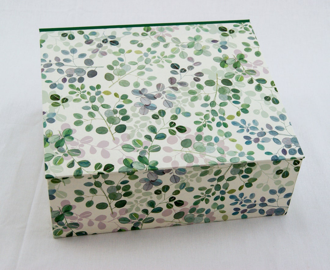 Desk Box With Hinged Lid in Many Sizes and Interior Colors Eucalyptus ...