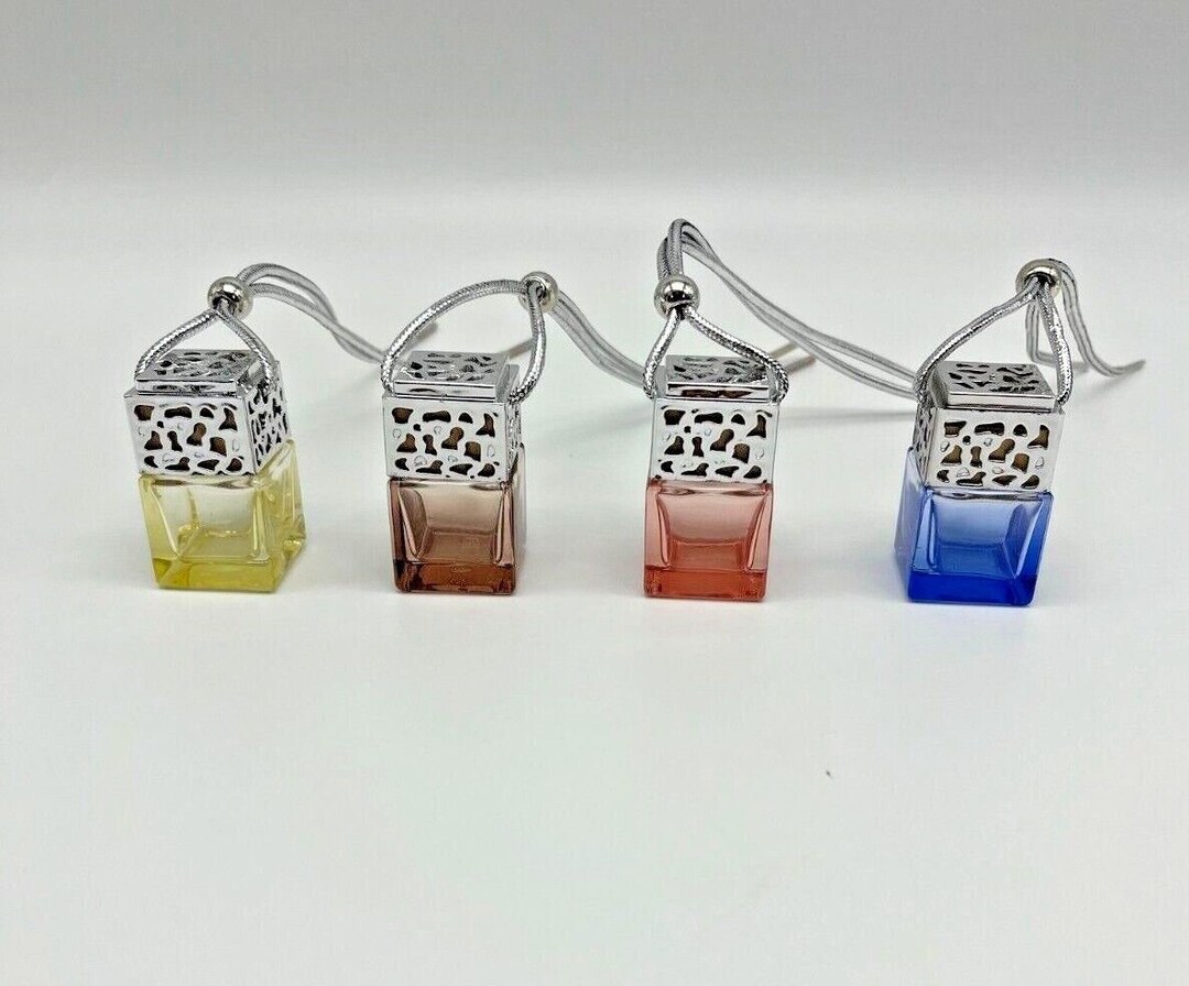 Glass Hanging Perfume Bottle Car Air Vent Freshener Perfume Clip Aroma ...
