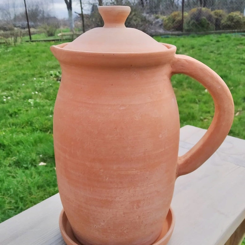 Clay Water Pitcher, Handmade, Rustic - Etsy