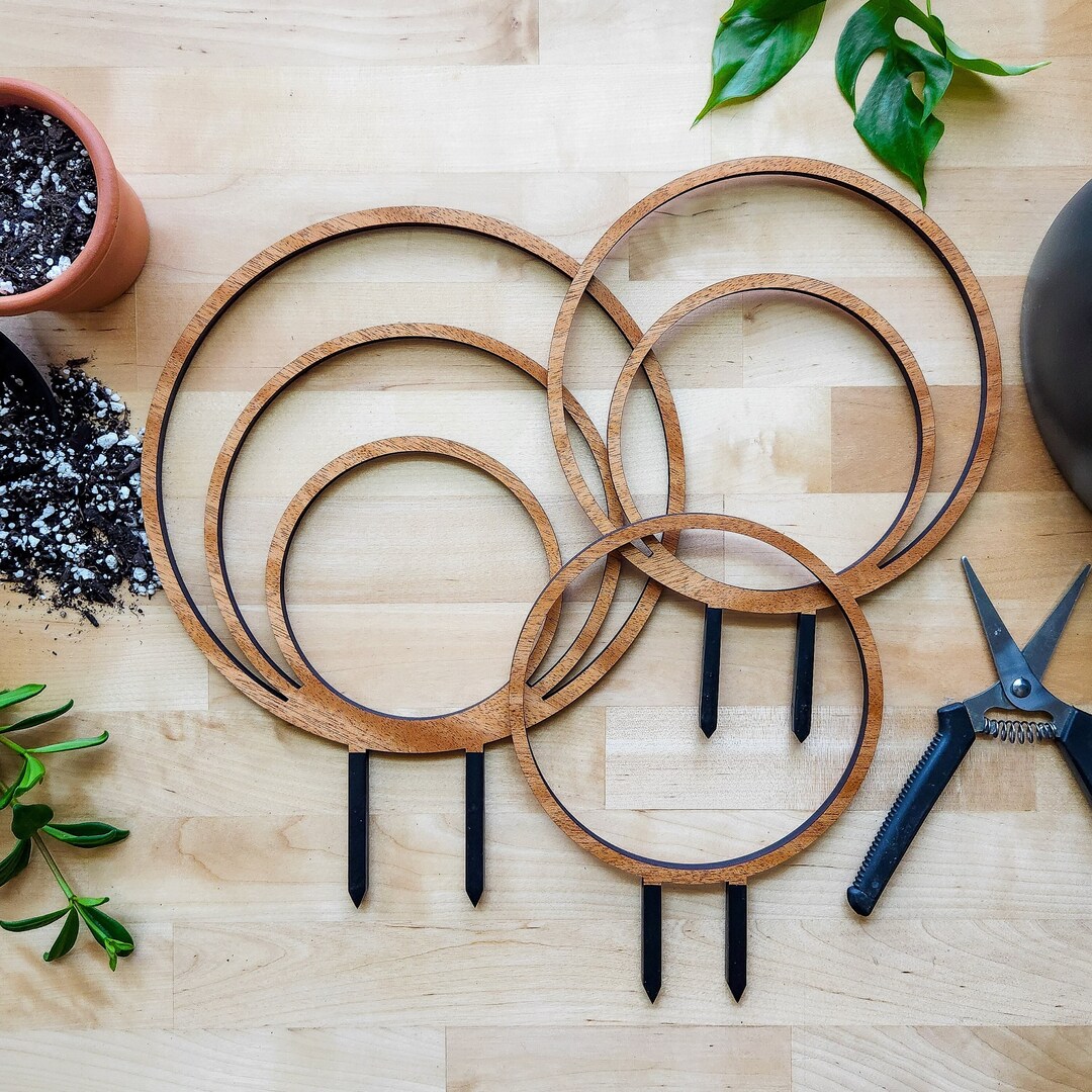 Bundle of 3 Circle Indoor Plant Trellises | Wooden Round, Endless ...