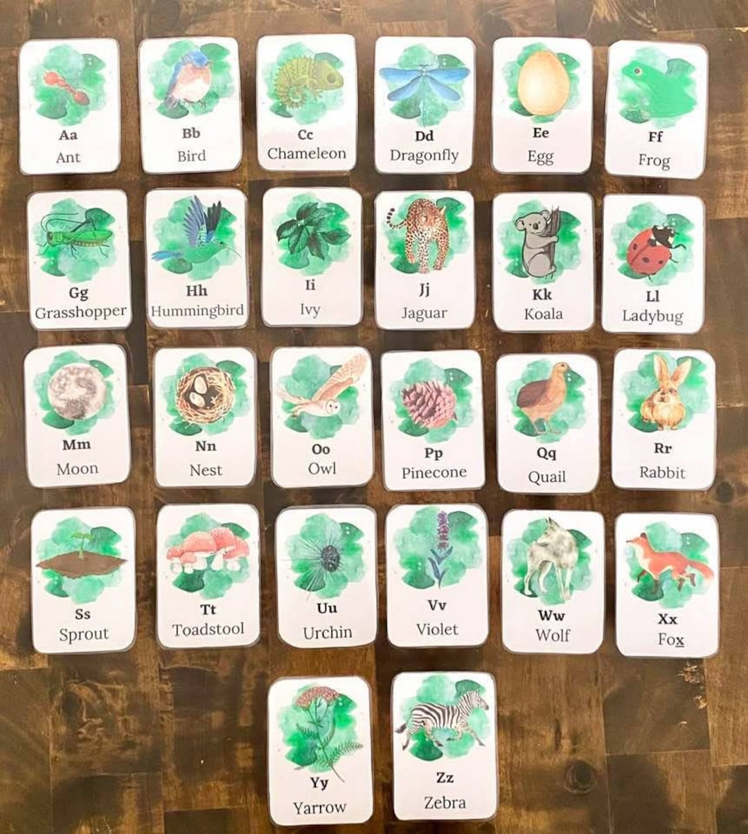 Nature ABC Flashcards - Etsy