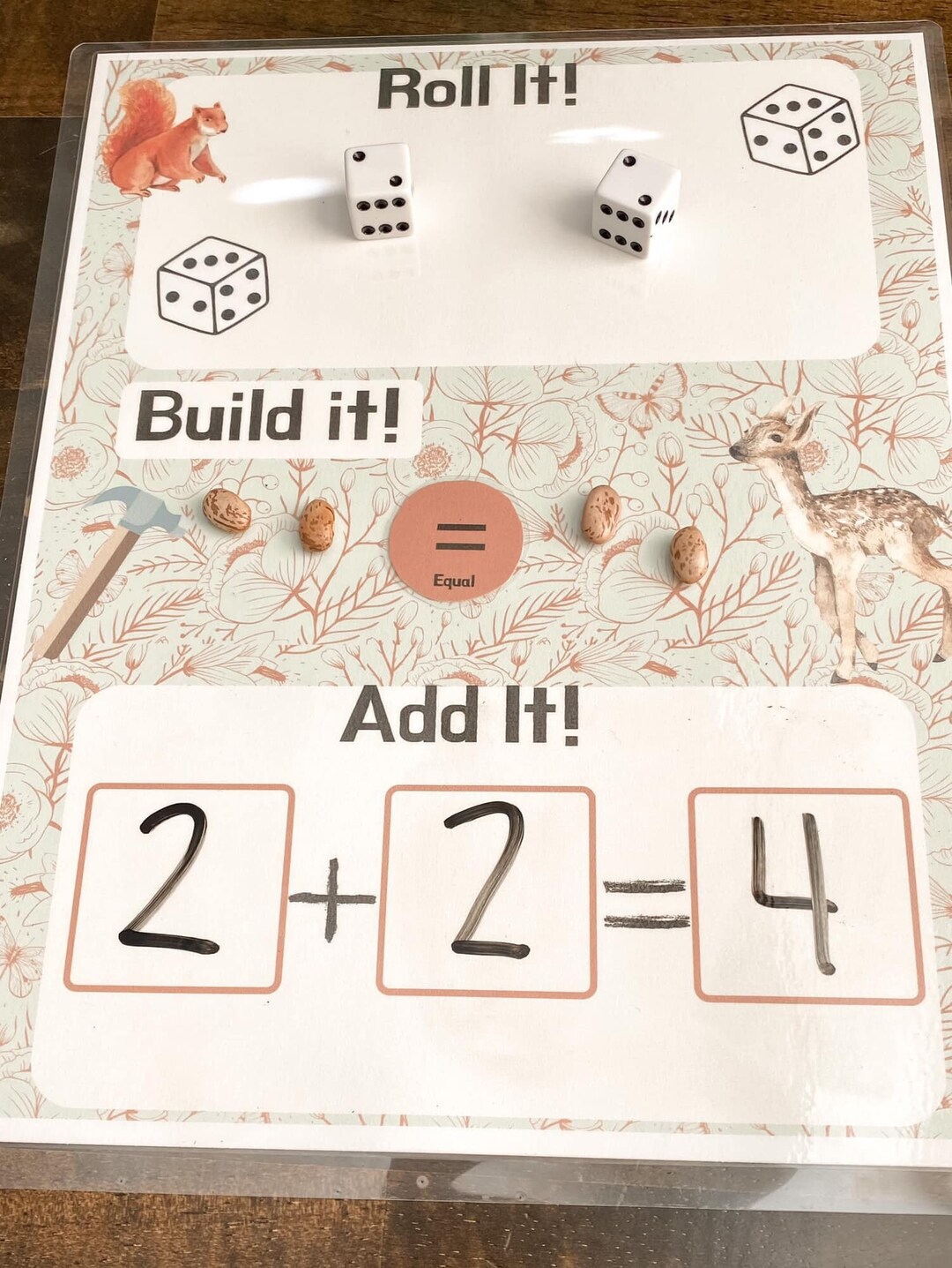 Forest Animals Addition and Subtraction Roll It, Build It, Write It ...