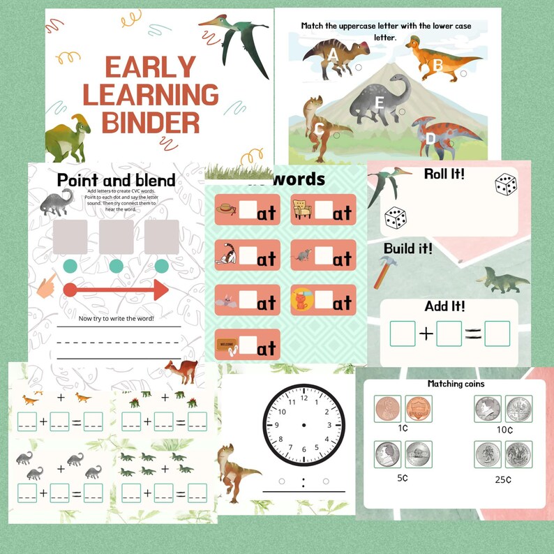 Dino Early Learning Binder - Etsy
