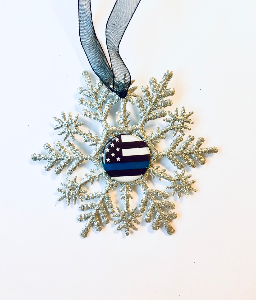 Police Handcrafted Blue Line Snowflake - Etsy