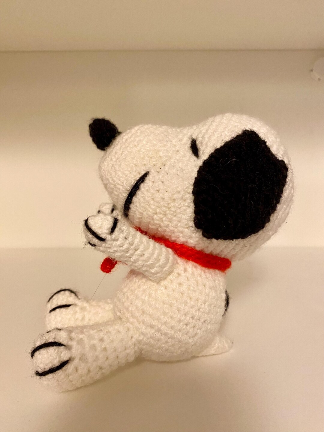 Large Crochet Snoopy Plushie - Handmade Peanuts Cartoon Crochet Snoopy ...