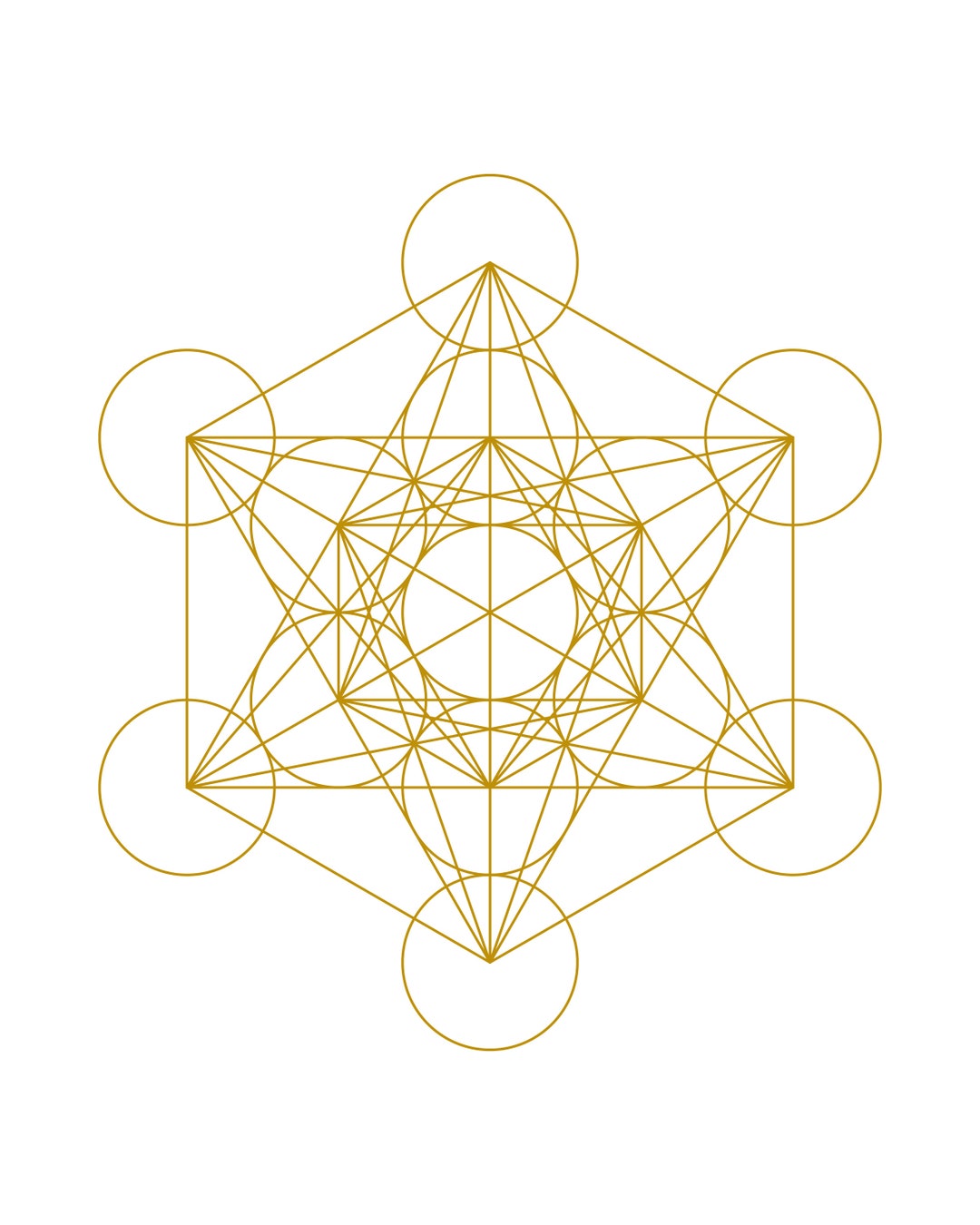 Gold Metatron's Cube on White Background Digital Print - Etsy
