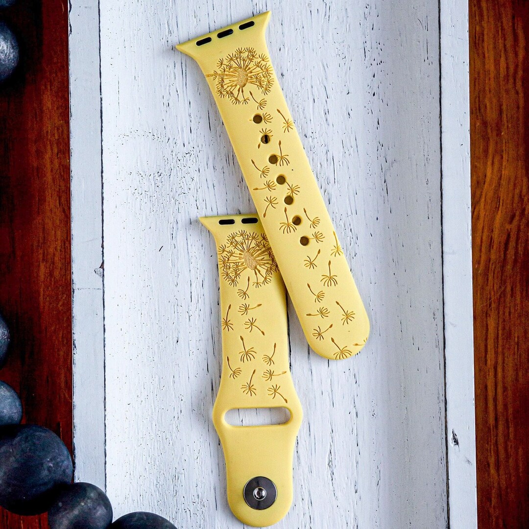Dandelion Engraved Apple Watch Band Series 1 2 3 4 5 6 7 8 9 SE SE2 ...